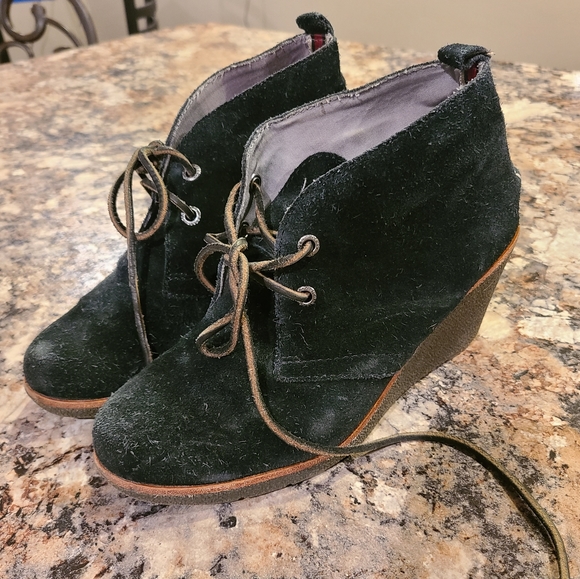 Sperry | Shoes | Sperry Harlow Black Suede Wedge Booties | Poshmark